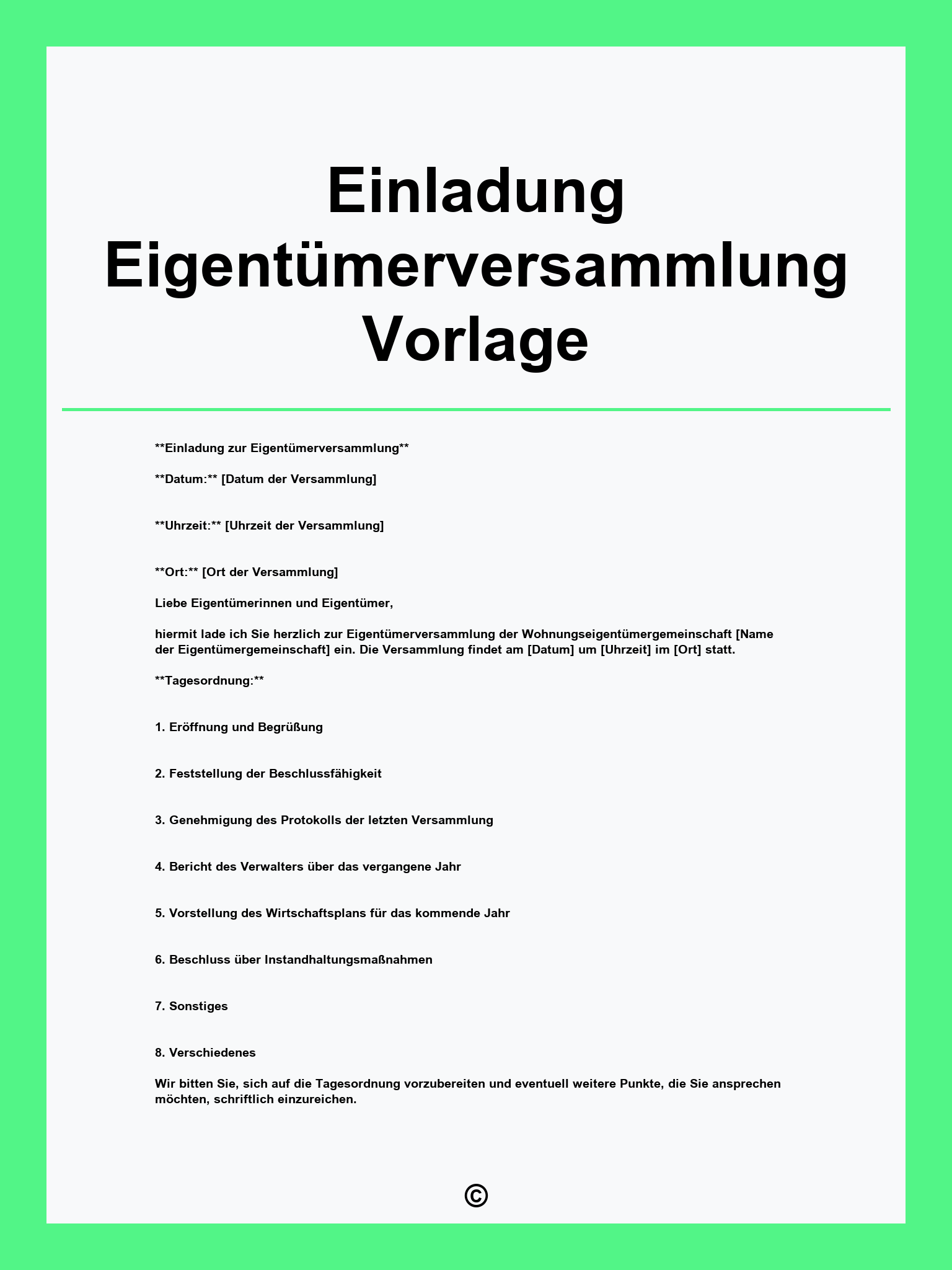 Einladung Eigentümerversammlung Per Mail